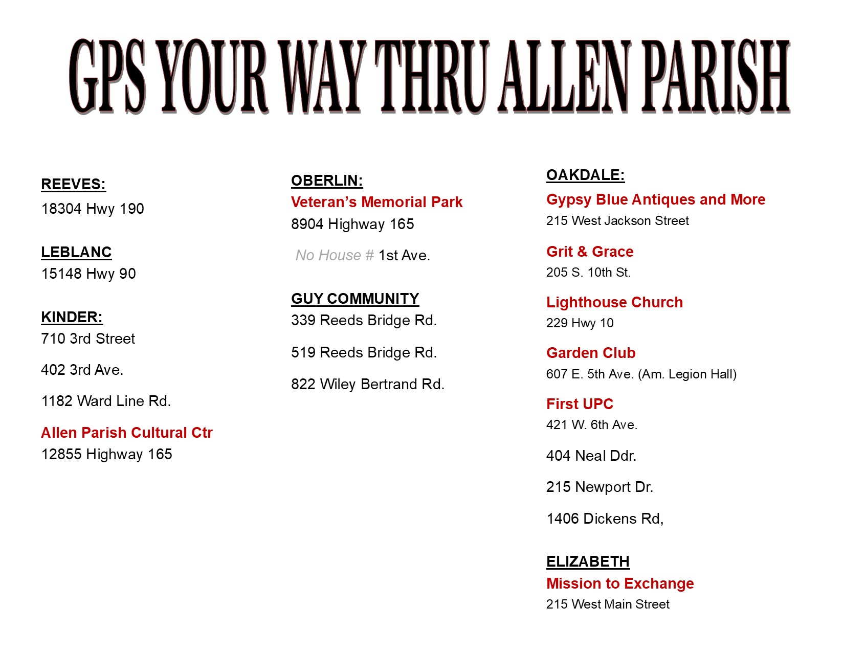 Events – Allen Parish